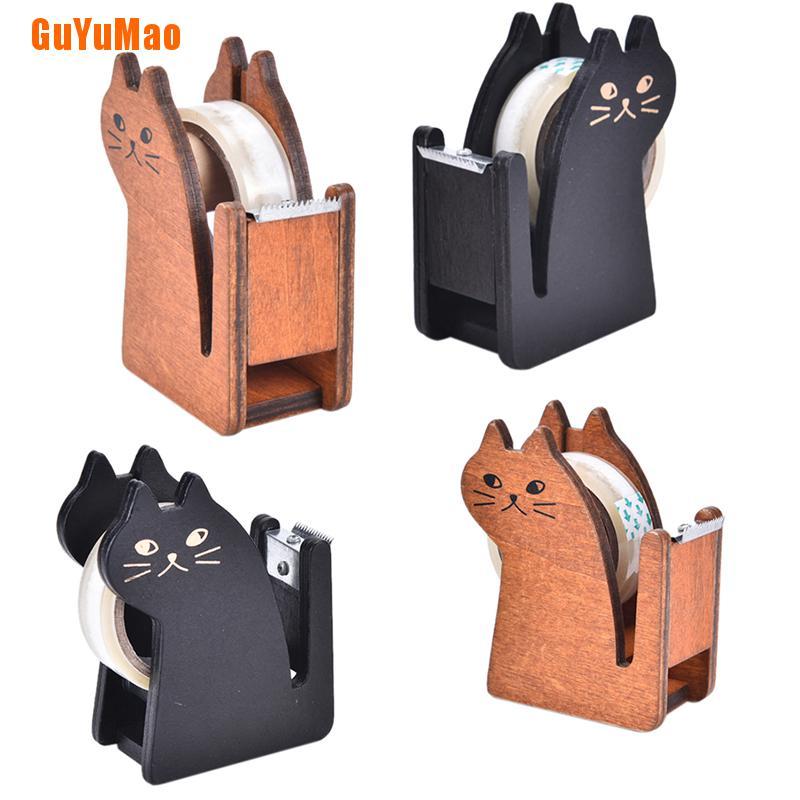[GUYU] Funny Cute cat shape wooden tape Dispenser tape dispenser /tape ...