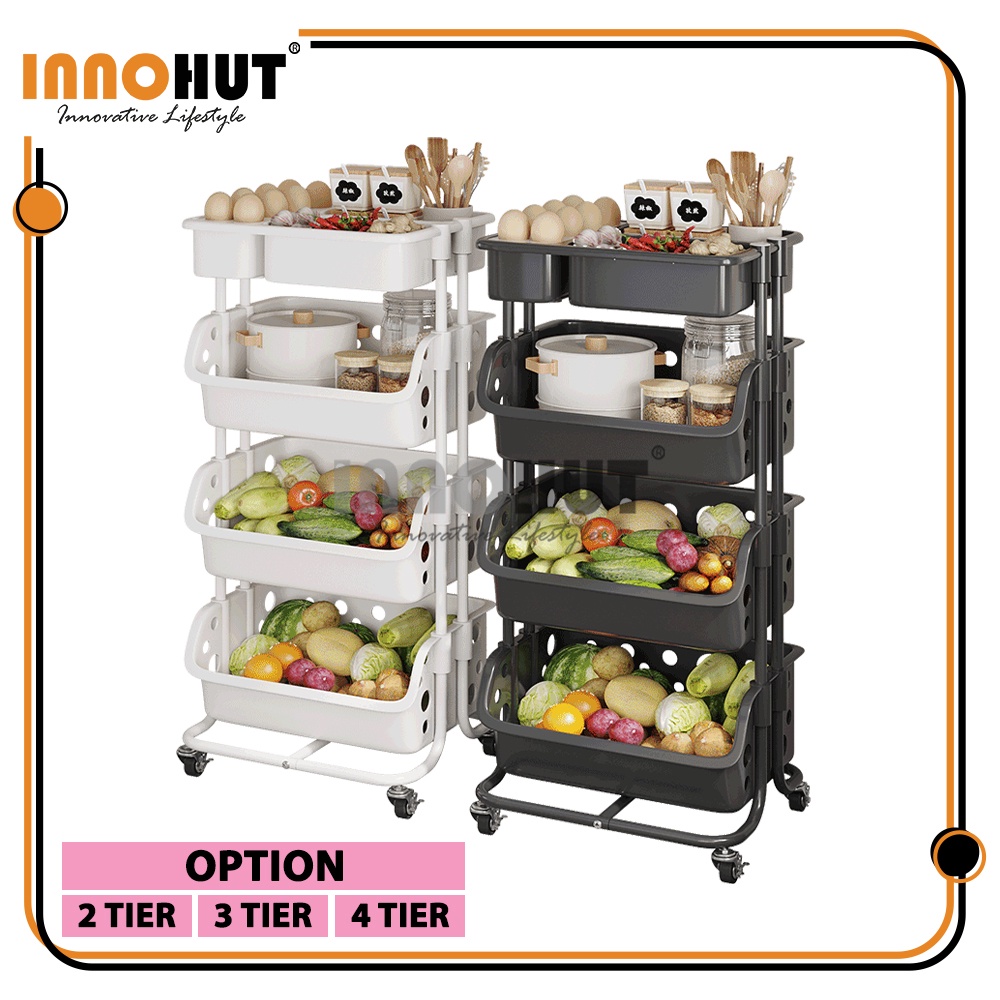 Innohut Kitchen Storage Trolley With Wheel Condiments Bottle/Fruits ...