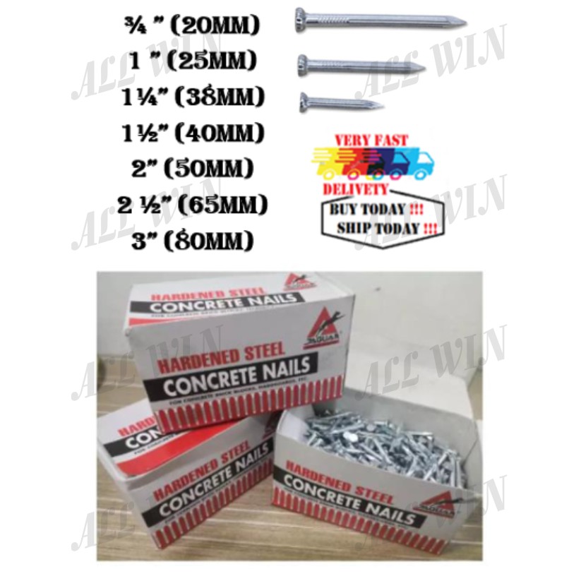 【Ready Stock】1kg Jaguar Hardened Steel Concrete Nail / Paku Simen Batu ...
