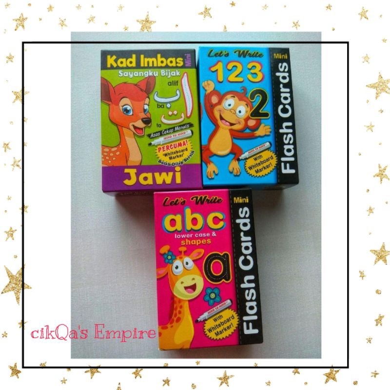 Early Learning Flash Card Kad Imbas Marker Jawi Alphabet ABC Number ...
