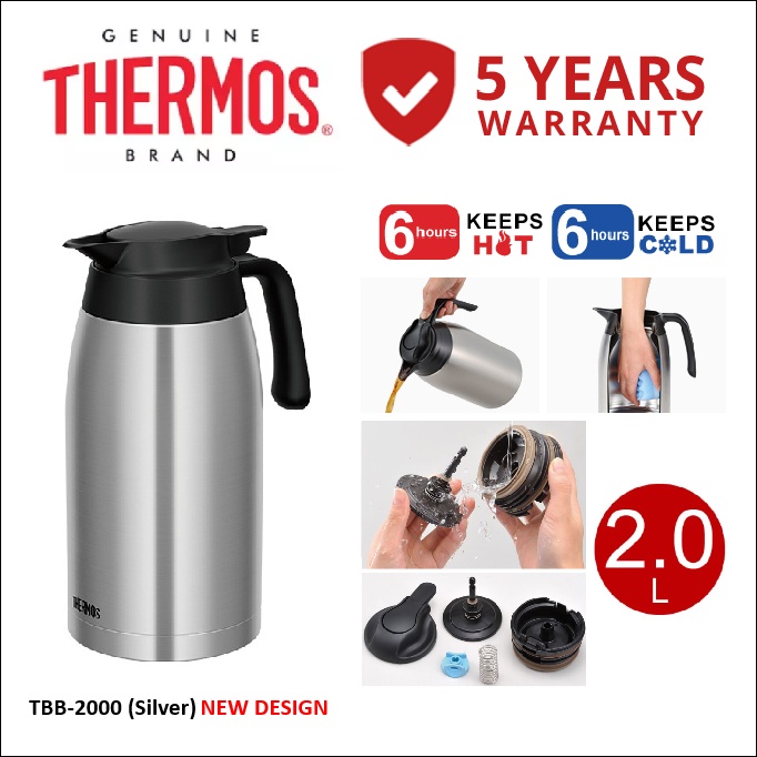 Thermos 2.0L Lifestyle Carafe TTB2000 Silver - NEW DESIGN | Shopee Malaysia