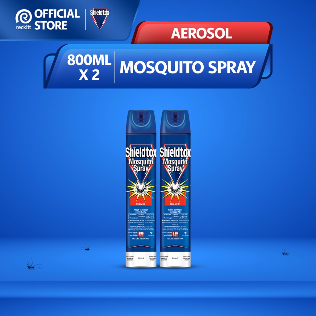 Shieldtox Mosquito Spray Aerosol (800ml x 2) [Value Pack] | Shopee Malaysia