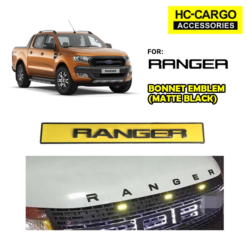 Ford Ranger Bonnet wording Emblem Logo 3D - Bonnet Emblem Logo (Matt ...