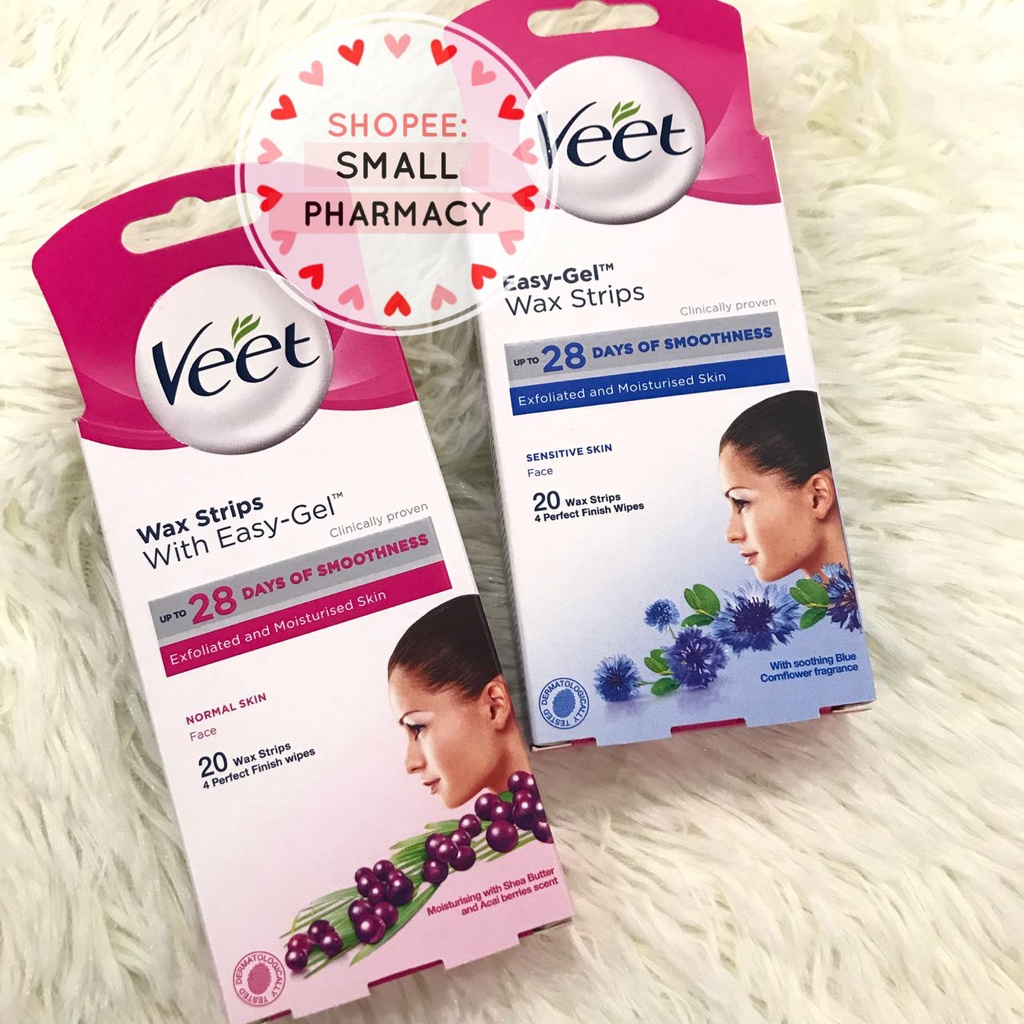 Veet Face Wax Strip with Easy-Gel 20s - Normal Skin 556252 shea butter ...