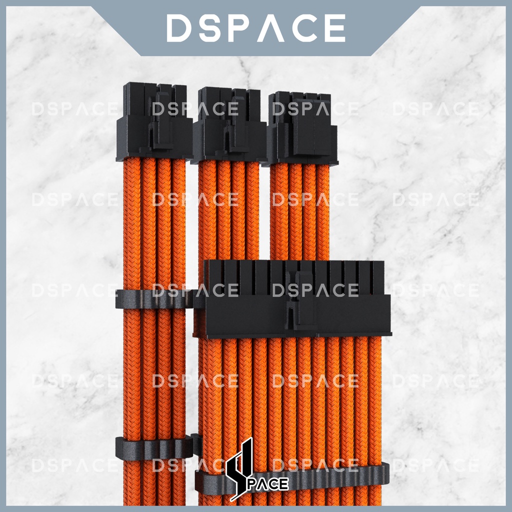 DSPACE MESH-X PSU Orange Premium Sleeve Braided Extension Custom Cable ...