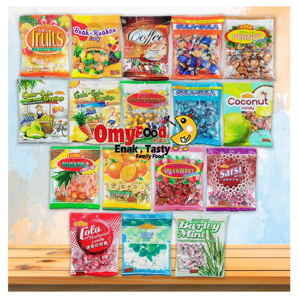 150g/200g Rinda Candy[Mix Fruit/Butter Mint/Toffee/Orange/Strawberry/Coconut/Green Mango/Sarsi ...