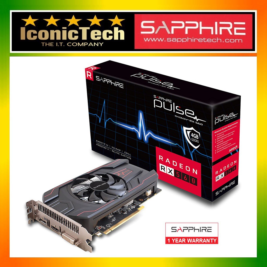 SAPPHIRE PULSE Radeon RX 560 4GB GDDR5 PCIe Graphics Card (RX560 @ Demo ...