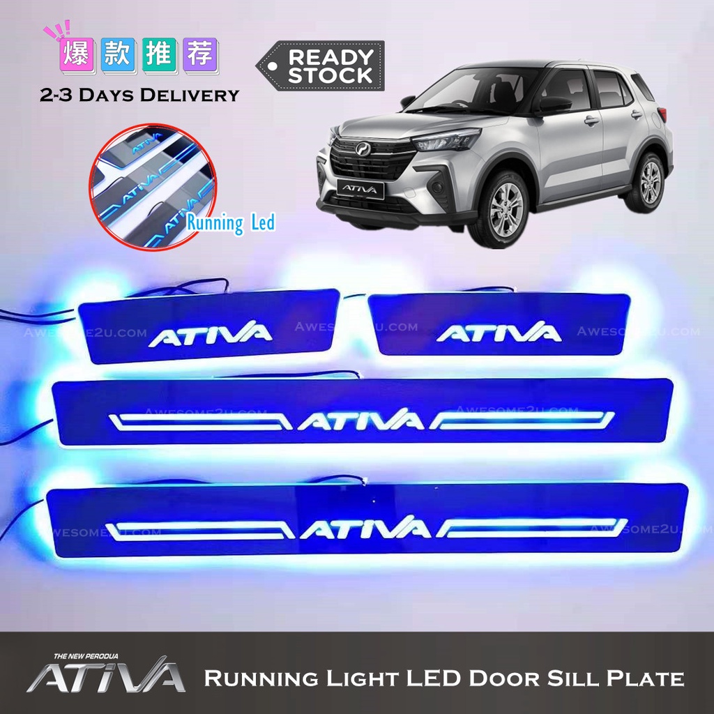 Awesome2u Perodua Ativa 3D Running Light BLUE LED Door Sill Plate Door ...