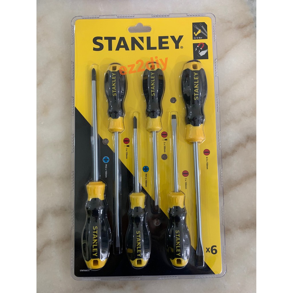 Stanley STMT66672 6pcs Cushion Grip™ Screwdrivers Set | Shopee Malaysia