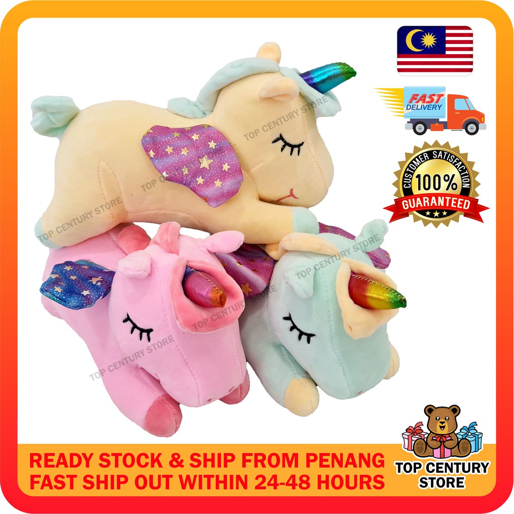 【M'SIA STOCK】30CM New Cute Rainbow Unicorn Plush Toys Cartoon Doll ...