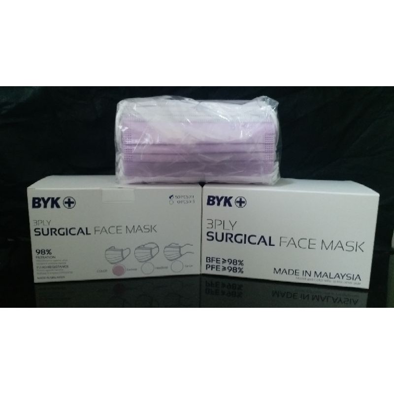 BYK SURGICAL FACE MASK (PURPLE) 医用手术口罩 | Shopee Malaysia