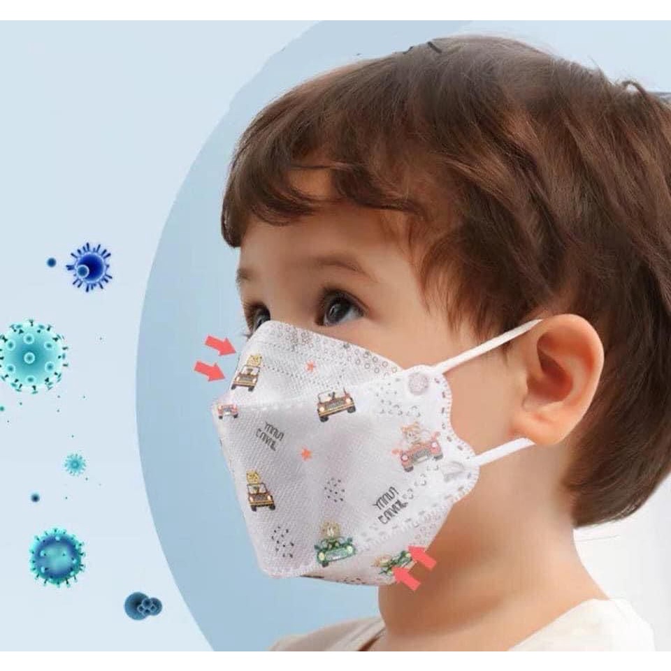 Combo Bag of 10 4D mask KF94 children (1-5 years old) | Shopee Malaysia
