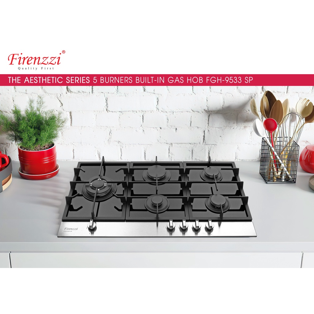 Firenzzi Italian Designer 5 Burners Built-in Gas Hob FREE Stainless ...