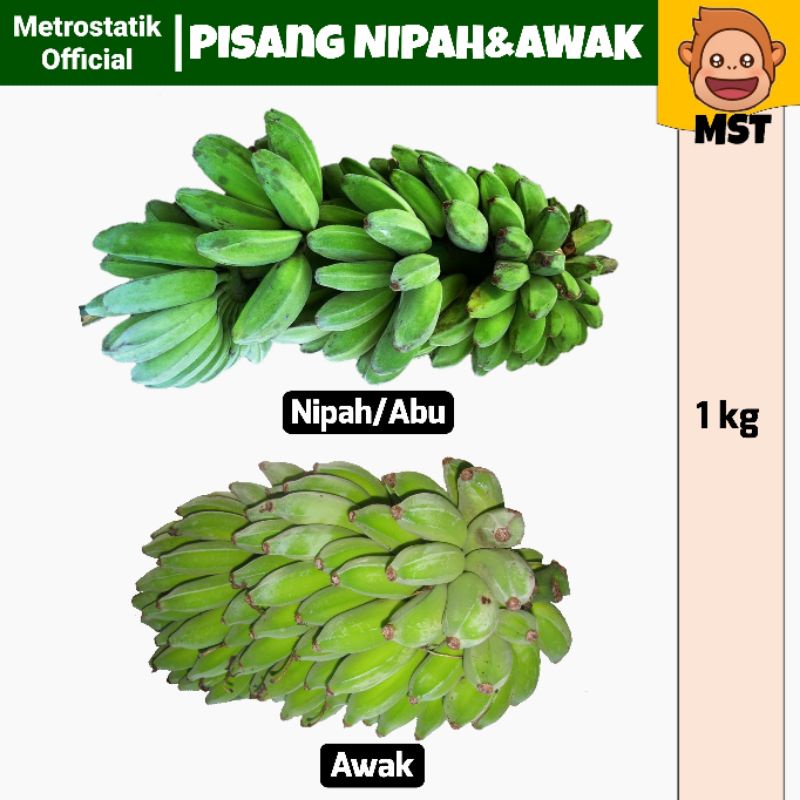 1kg Buah Pisang Nipahabu And Awak Hijau Tua Gred A Kuala Langat Shopee Malaysia