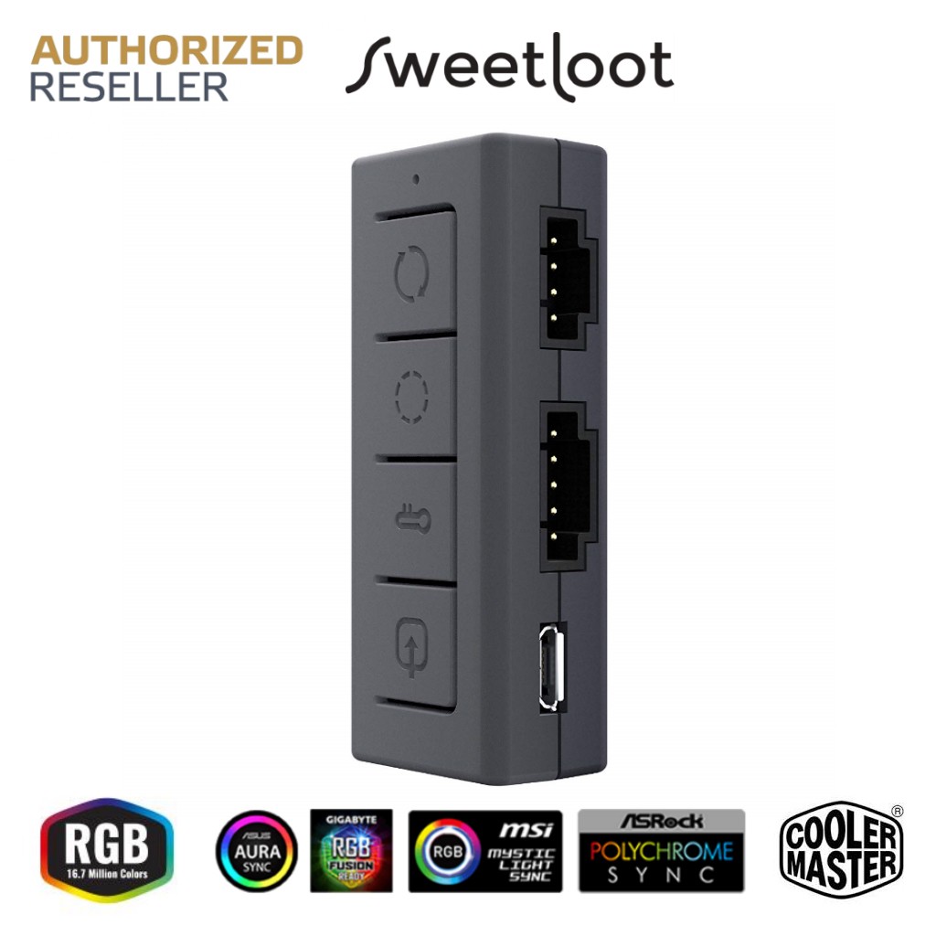 Cooler Master 3Pin 5V Addressable RGB LED Small Controller with 1 to 3 ...