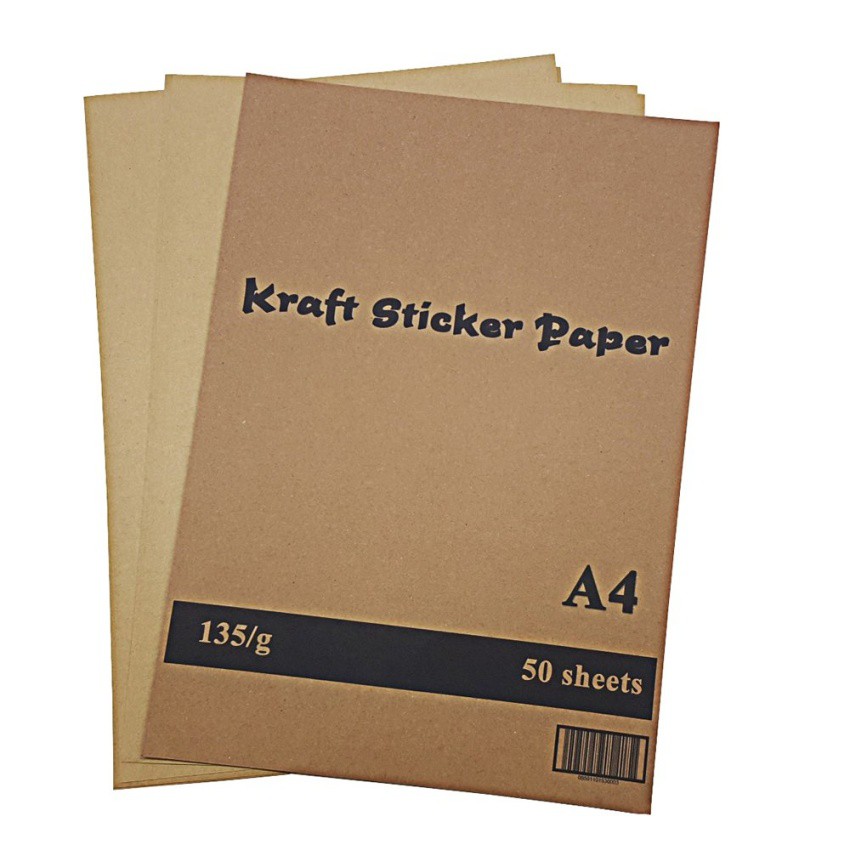 A4 Brown Craft Sticker Paper for all kind of printer (50pcs) | Shopee ...