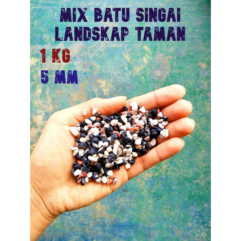 (1Kg) 5mm MIX Pebble Wash Stone Garden Stone Landscape / Batu Sungai ...