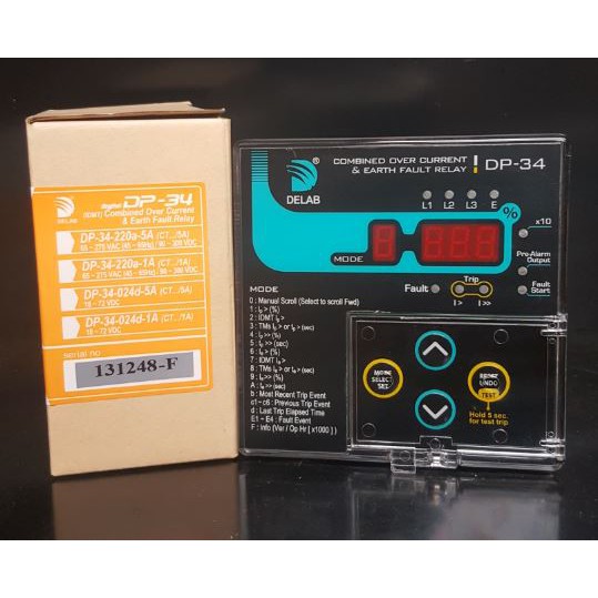 DELAB DP-34 earth Fault and over current Relay DP34 efr efocr ocr ...