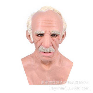 Halloween Old Man Bald Grandma Headgear Mask Horror Old Man Headgear ...