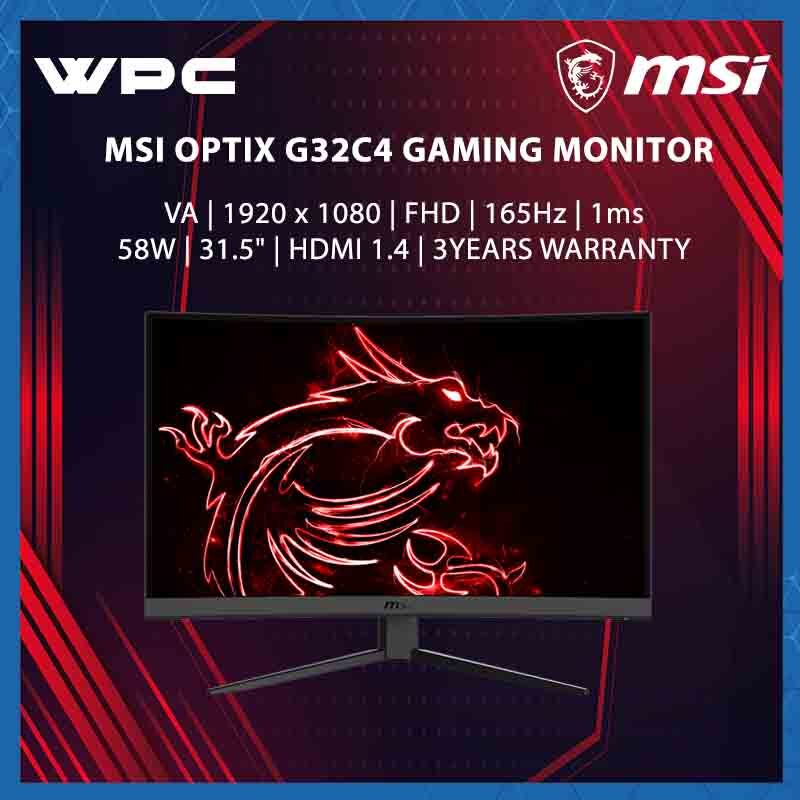 MSI Optix G32C4 (31.5" / VA / 165Hz / 1MS / FHD /AMD Freesync) Curved ...