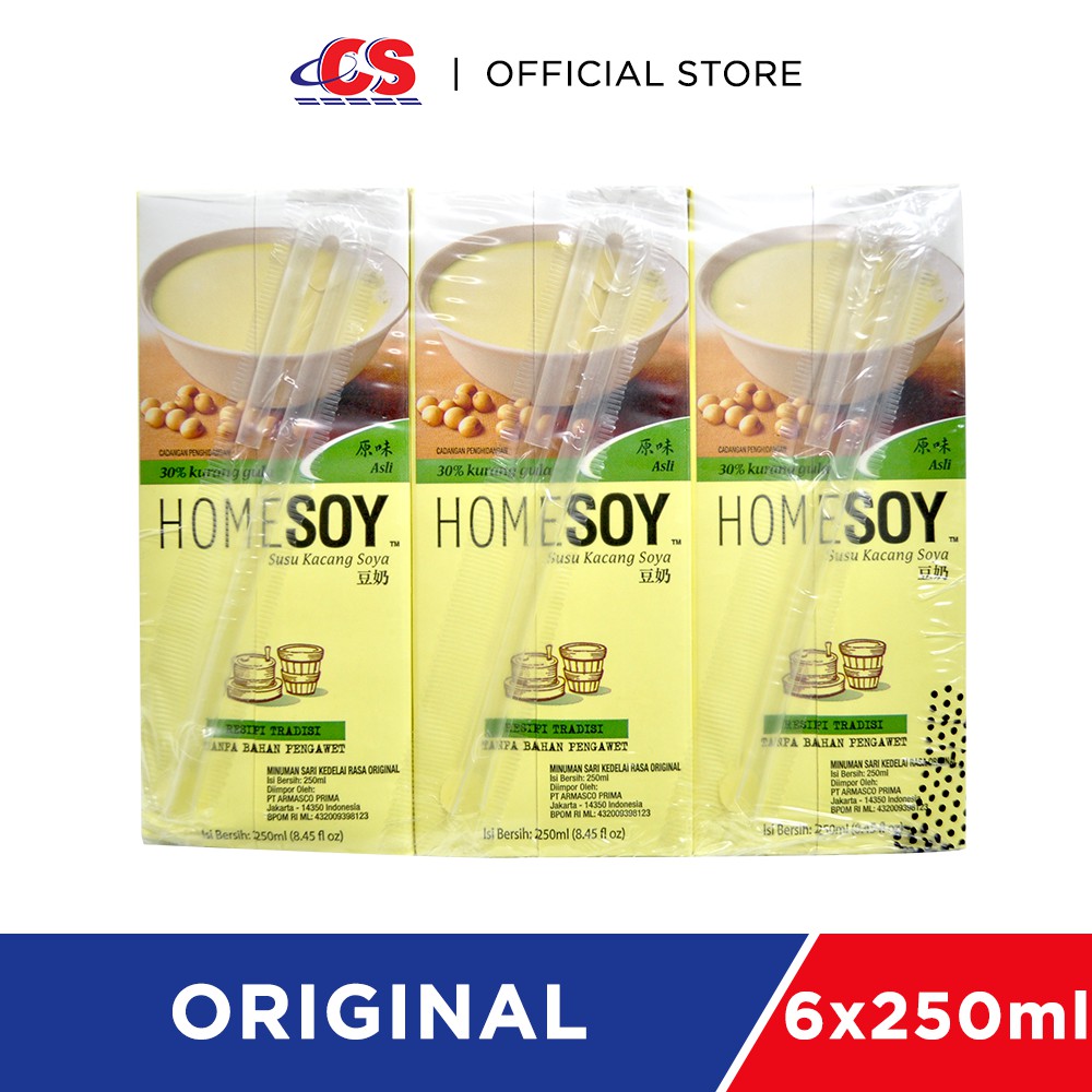HOMESOY Original Soya Milk 6x250ml | Shopee Malaysia