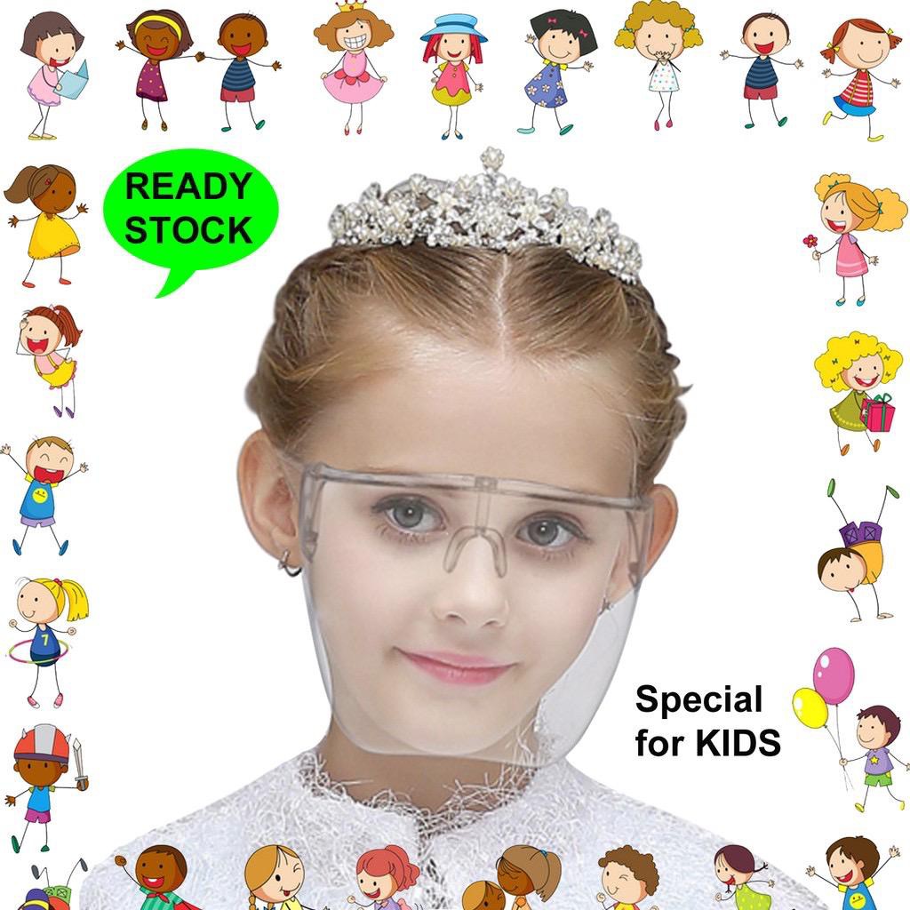Anti-Fogging Transparent Face Mask Kid Adult Full Face Shield with ...