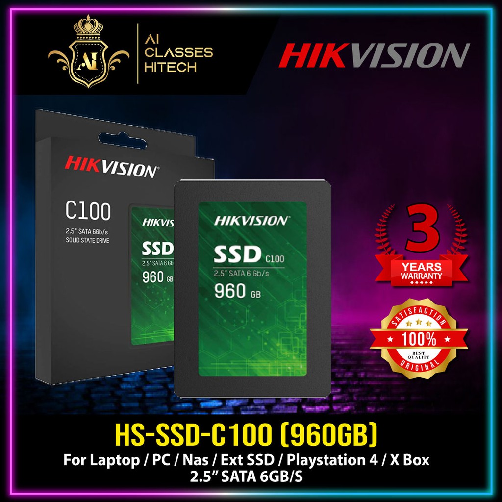Hikvision HS-SSD-C100 240GB/ 480GB/ 960G 1TB/ 1920GB 2TB Read 550 MB/s ...