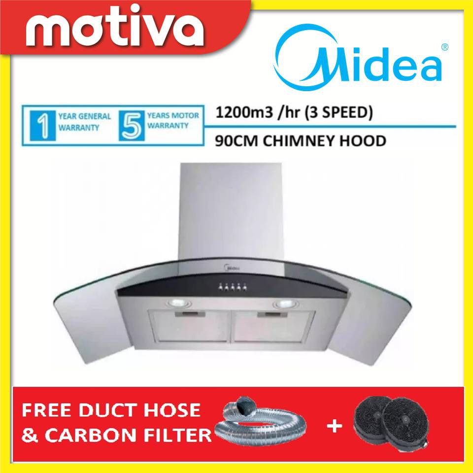 Midea MCH-90MV3 Cooker Hood with Charcoal Filter | Shopee Malaysia