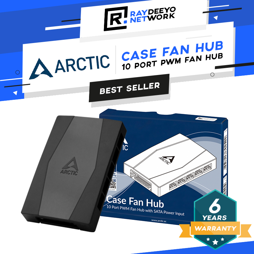 Arctic Case Fan Hub 10 Port PWM Fan Hub with SATA Power [Centralised ...