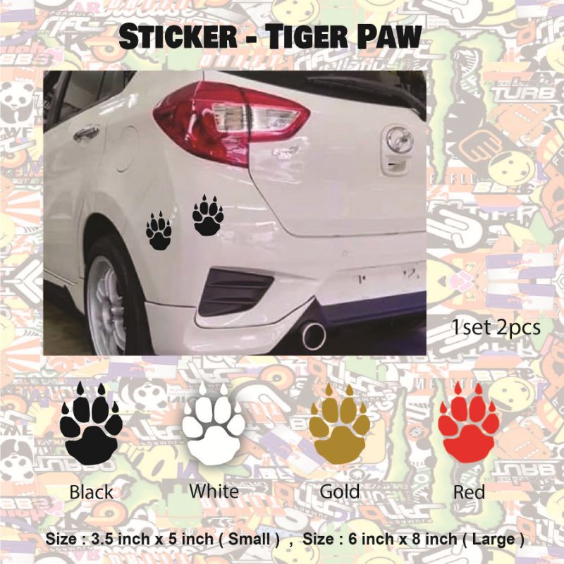 STICKER - TIGER PAW - 1 SET = 2 PCS | Shopee Malaysia