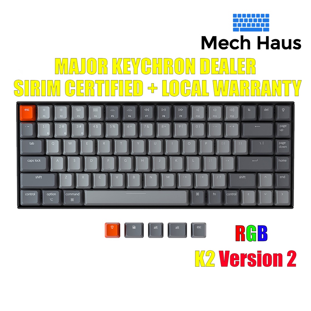 [MECH HAUS] KEYCHRON K2 V2 Wireless Mechanical Keyboard | Shopee Malaysia