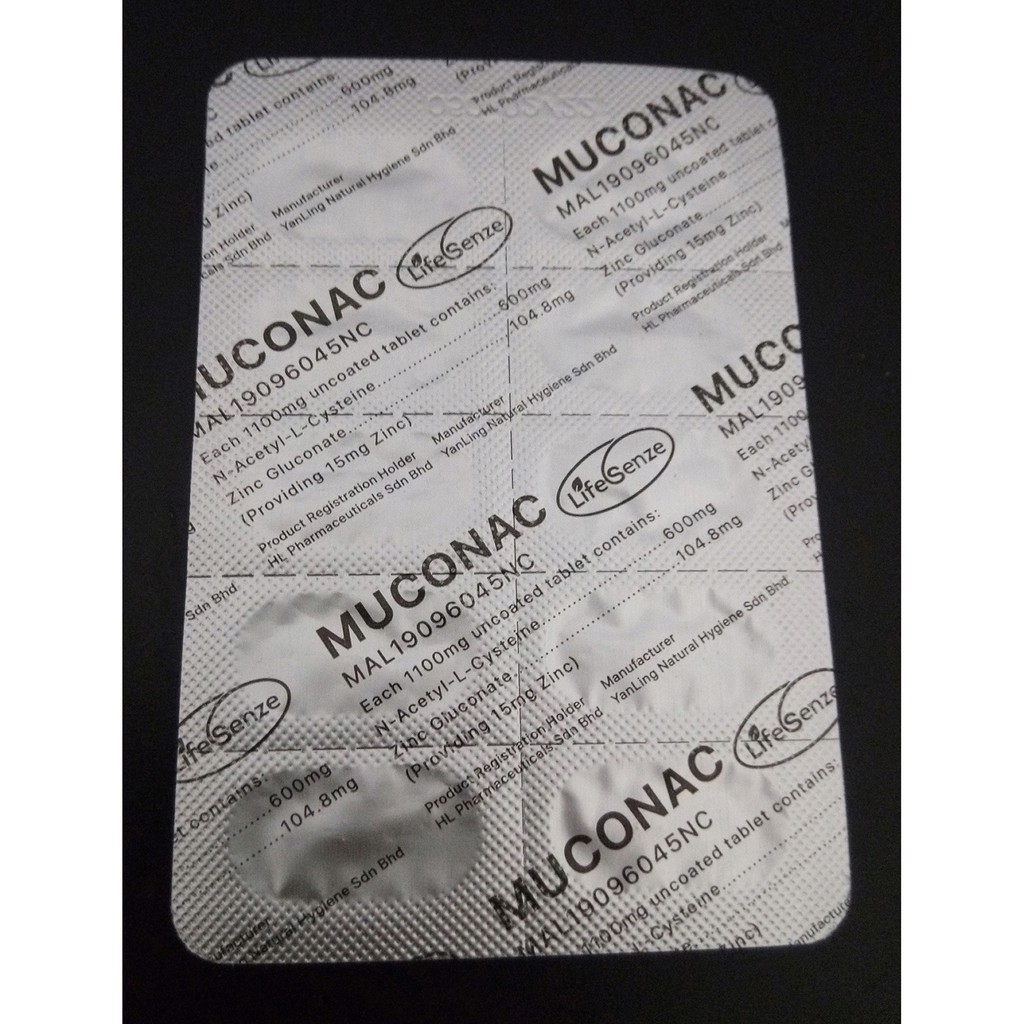 LifeSenze Muconac Tablet 1100mg 10pcs, 1 Blister- Remove Phlegm ...