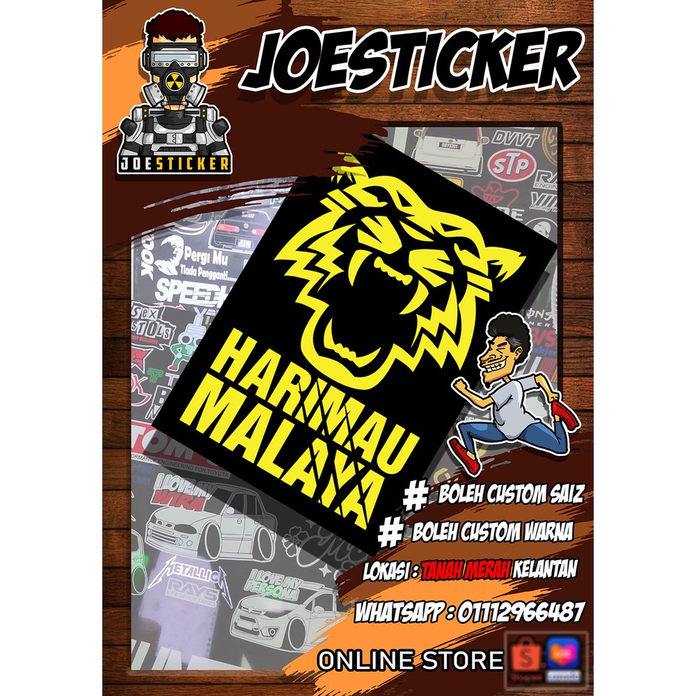 STICKER HARIMAU MALAYA SAIZ 15X10 INCI | Shopee Malaysia