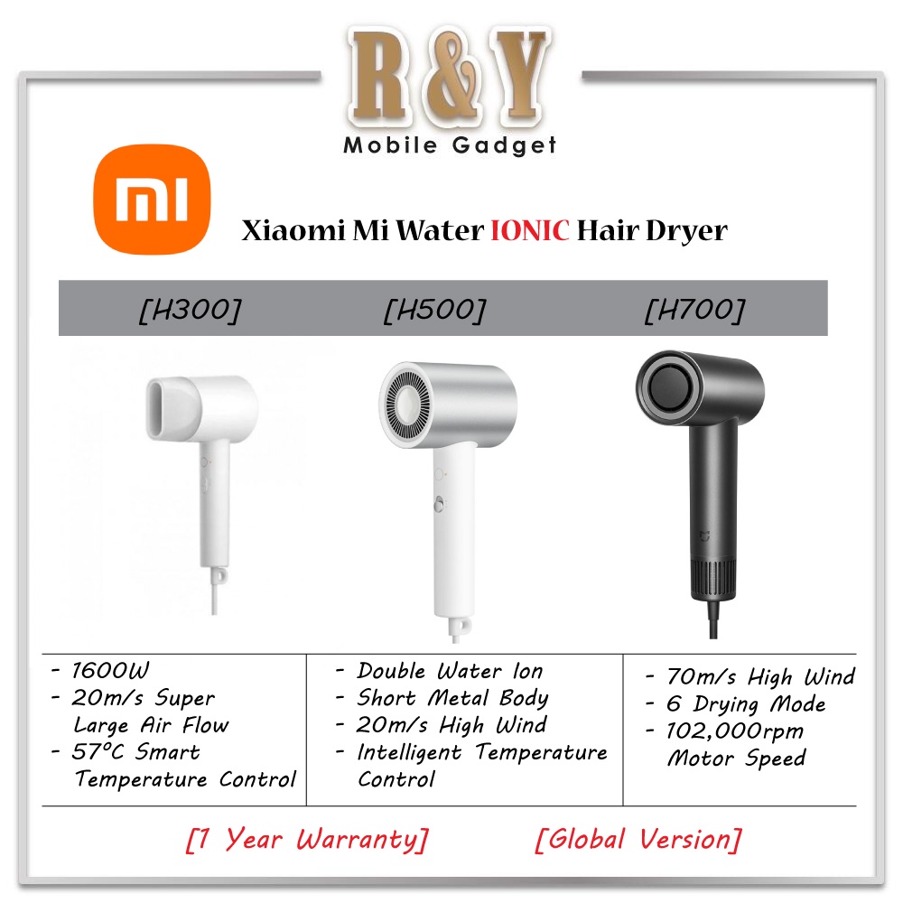 Xiaomi Mi Mijia Hair Dryer Water Ion Ionic H700 | H500 | H300 - 1 Year ...