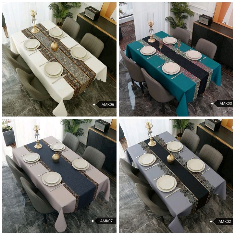 IH+ Alas Lapik Meja Makan Panjang 6 Kerusi / 8 Kerusi. Berlapik Kain ...