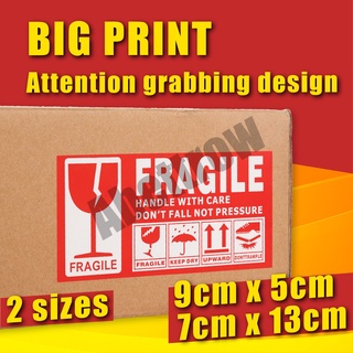 1 Pcs Fragile Sticker 7cmx13cm SAIZ BESAR | Sticker Mudah Pecah ...