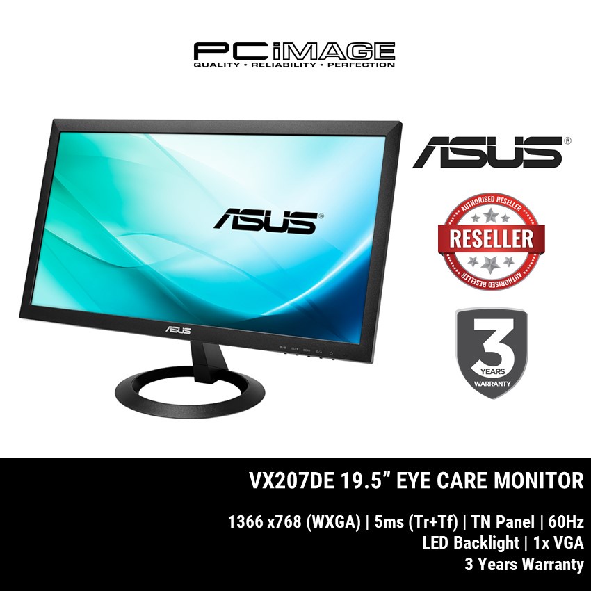 ASUS VX207DE EYE CARE MONITOR (19.5 INCH/HD/FLICKER FREE/BLUE LIGHT ...