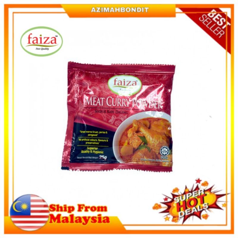 REMPAH KARI DAGING FAIZA ,MEAT CURRY POWDER 25G | Shopee Malaysia