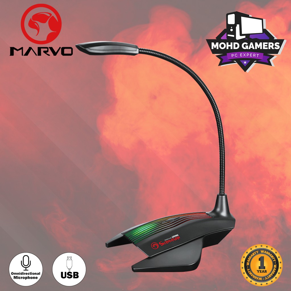 MARVO SCORPION MIC-01 USB RGB BLACK GAMING MICROPHONE | Shopee Malaysia