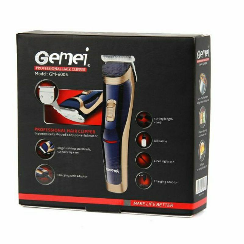 Check out Gemei GM-6005 Rechargeable Trimmer Hair Cutter Machine/Hair Style GUNTING RAMBUT ...