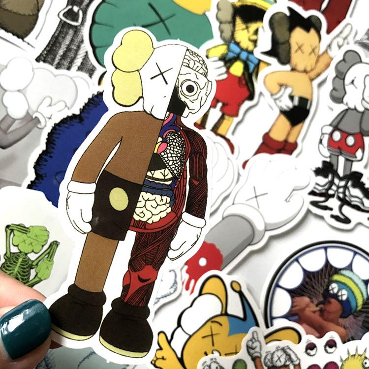 27 pcs Kaws Trendy Brand Waterproof Stickers for Luggage/Laptop/Phone ...