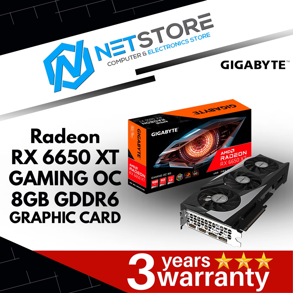 GIGABYTE Radeon RX 6650 XT GAMING OC 8GB GDDR6 GRAPHIC CARD GV ...