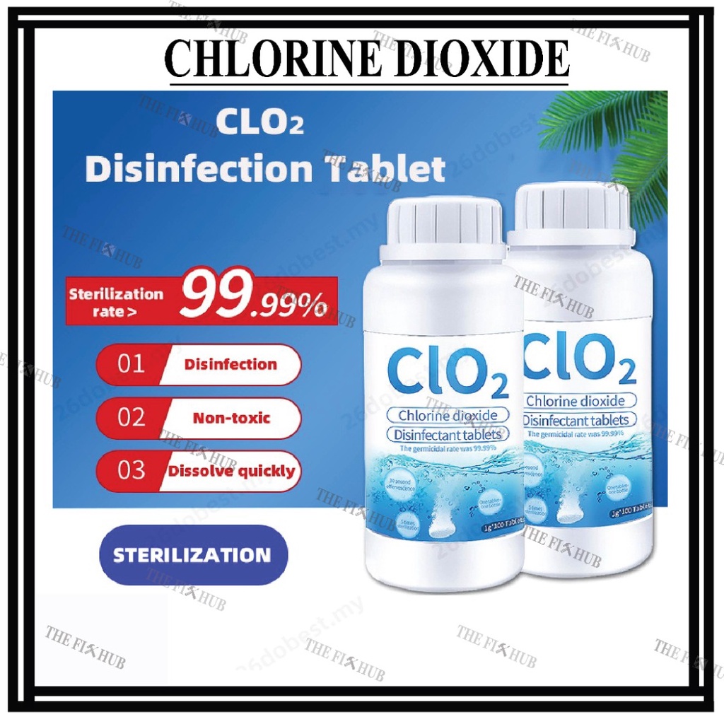 100PCS C102 Disinfectant Tablet Chlorine Dioxide Clo2 Anti-bacterial ...