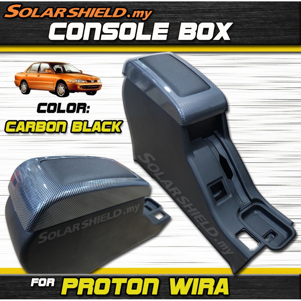 Proton Wira Manual Leather Arm Rest Console Box (Carbon/Black) | Shopee ...