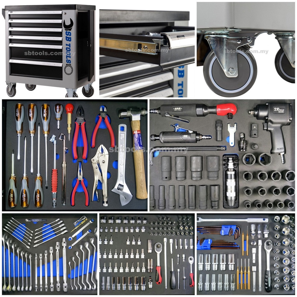 SB Tools 278Pcs Cabinet Tool Set With Mini Air Impact Wrench | Drawer ...