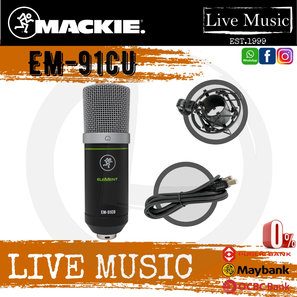 Mackie EM-91CU USB Condenser Microphone (EM91CU/EM 91CU) | Shopee Malaysia