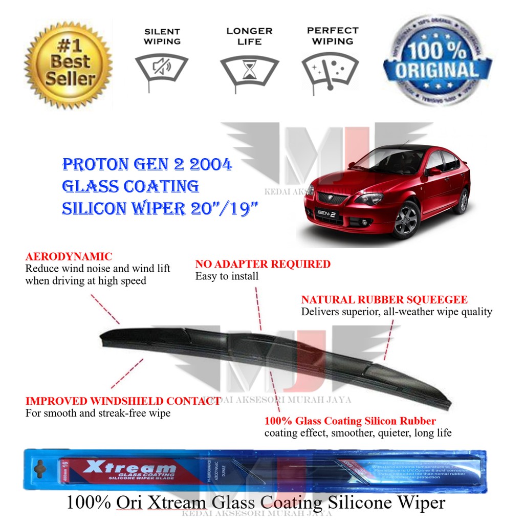Proton Gen 2 2004 100% Ori Xtream Glass Coating Silicone Wipers (1set ...