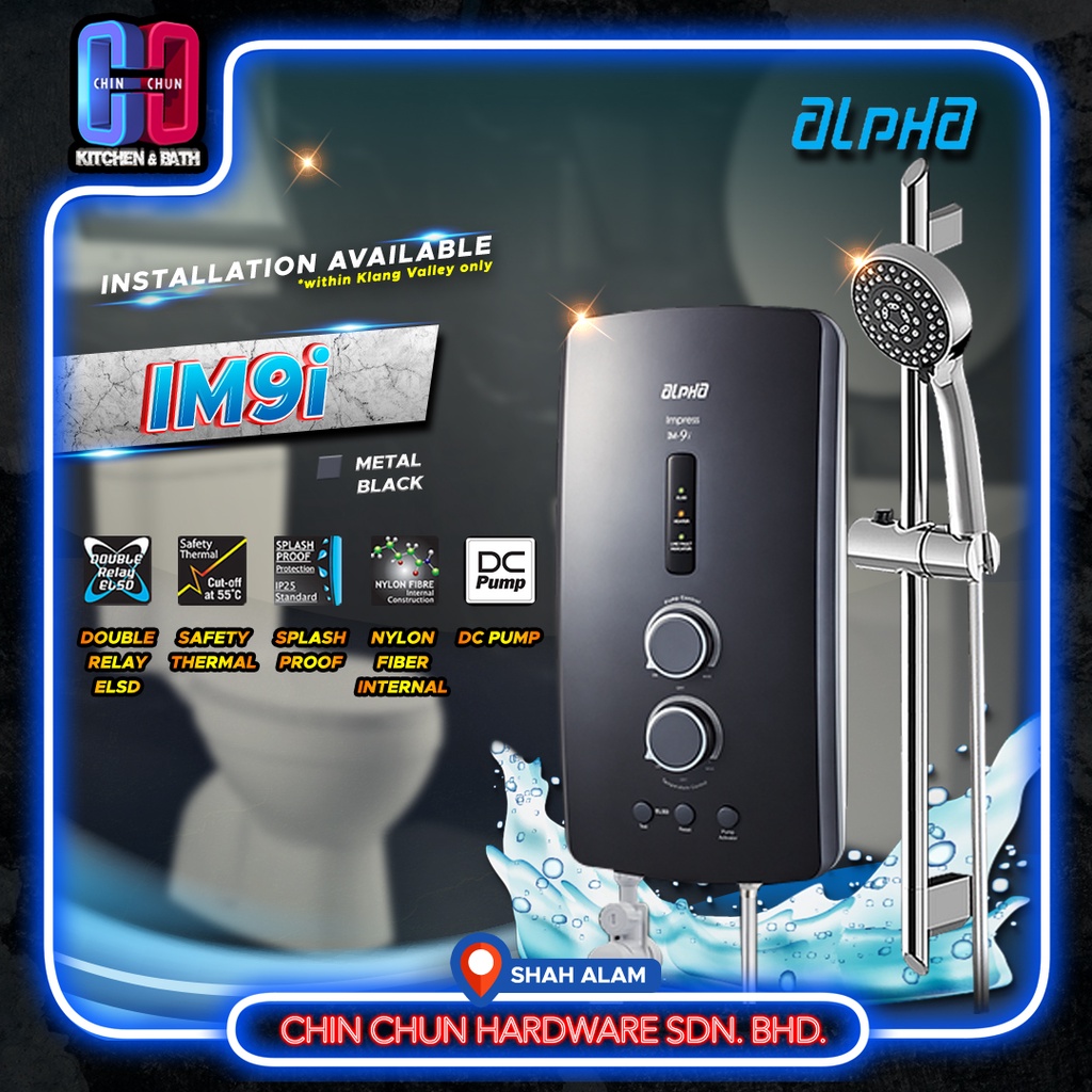 Alpha IM-9i Water Heater (DC Pump) | Heater Shower | Alpha DC Pump Water Heater | Water Heater ...