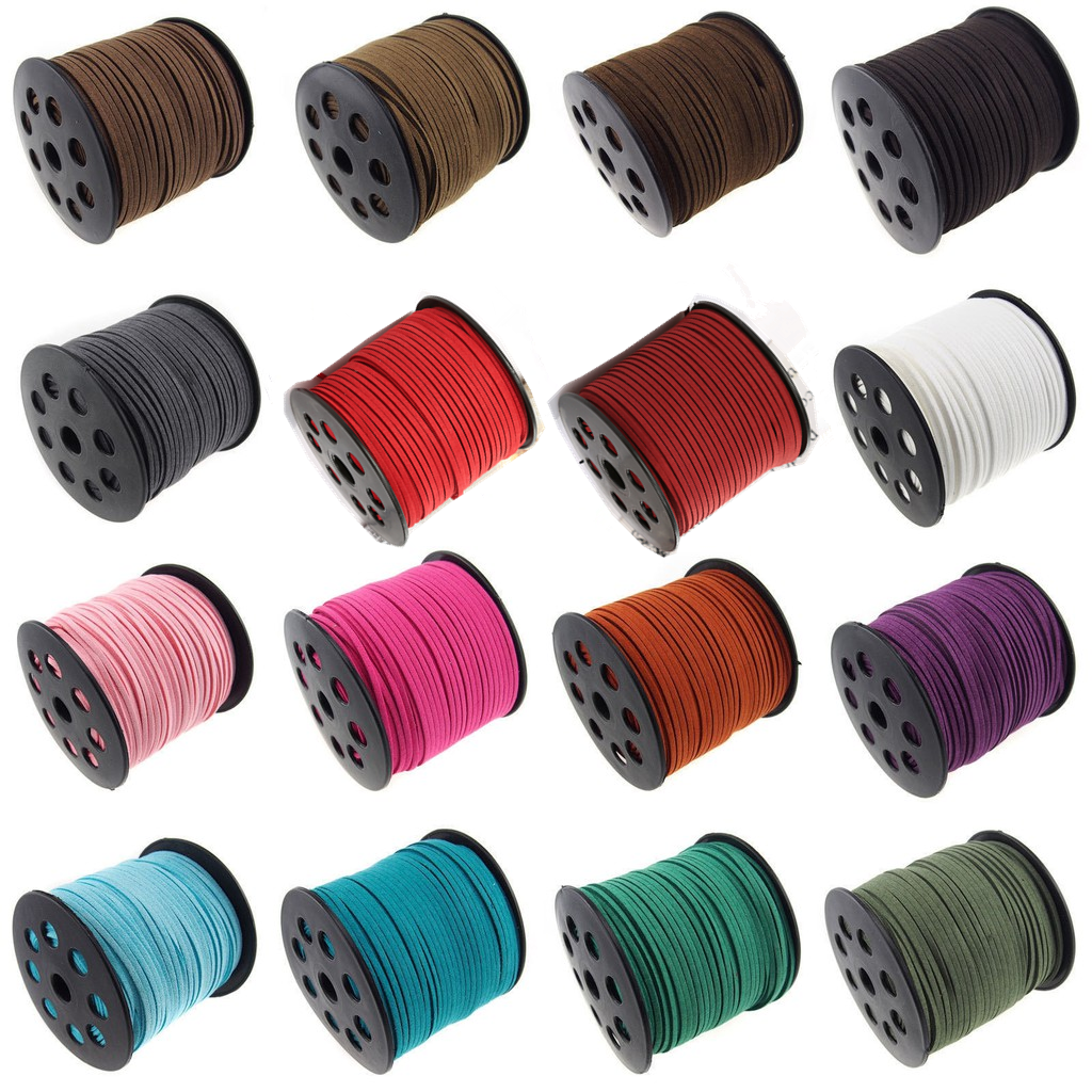 Genuine 3mm Leather Cord soft Suede Lace velvet Thread Diy Bracelet ...