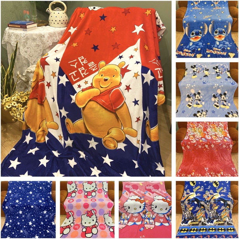 Local Ready Stock 130cm x 195cm Kartun Anak Selimut Size Single Cartoon ...